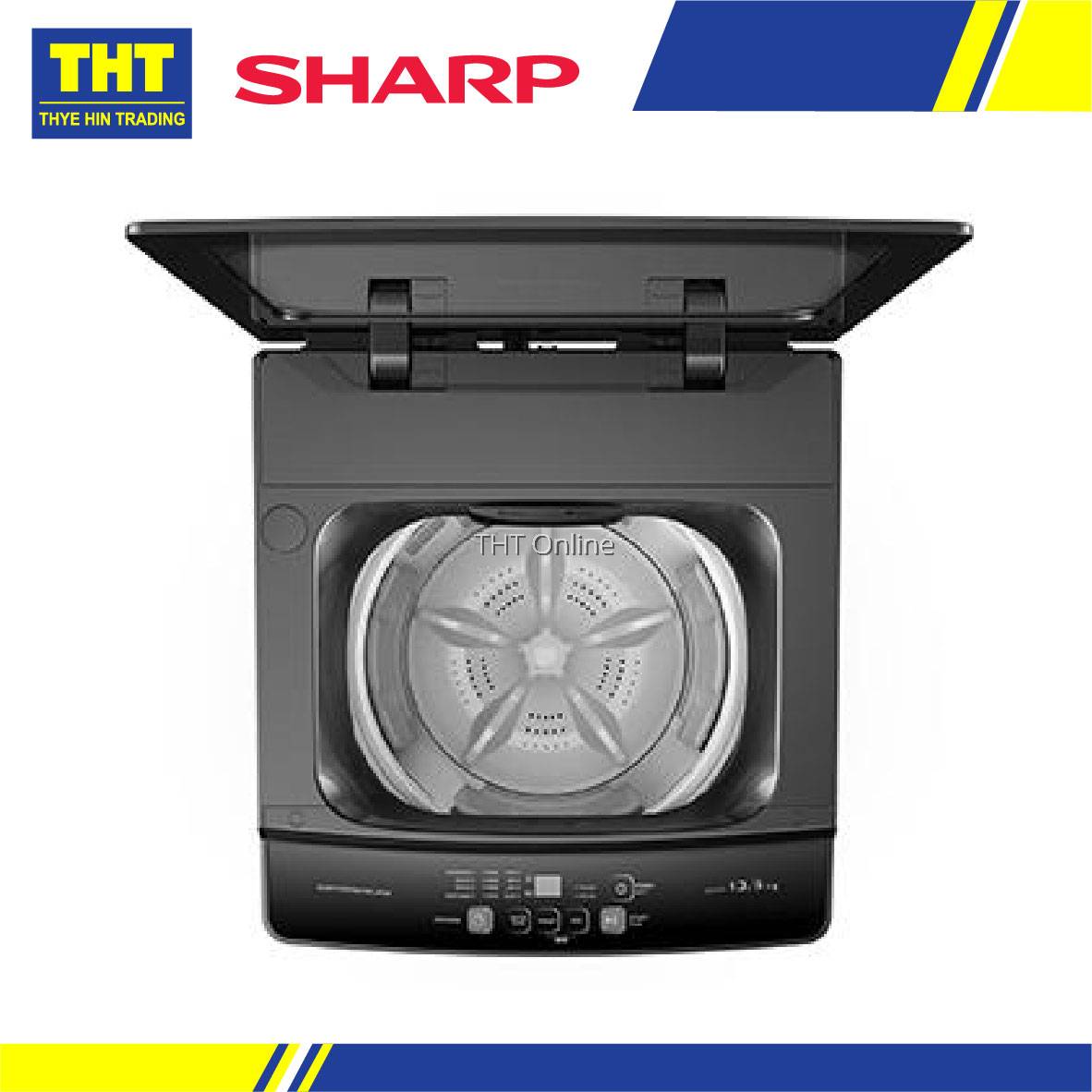 [10.5KG] Sharp Fully Auto Washer With Soft-Close Tempered Glass Lid ESX1021