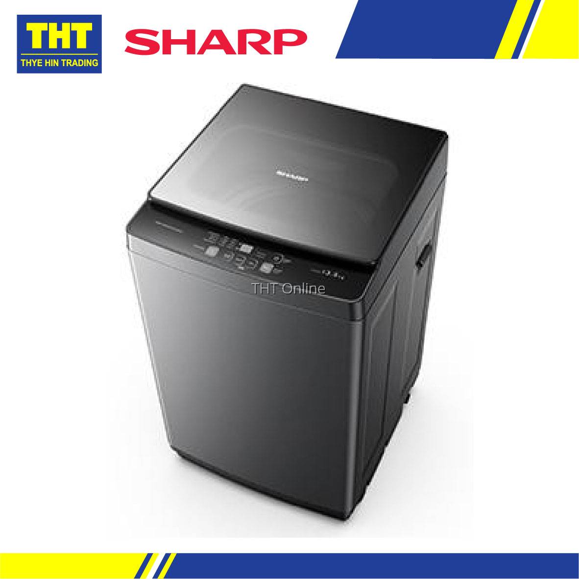 [10.5KG] Sharp Fully Auto Washer With Soft-Close Tempered Glass Lid ESX1021